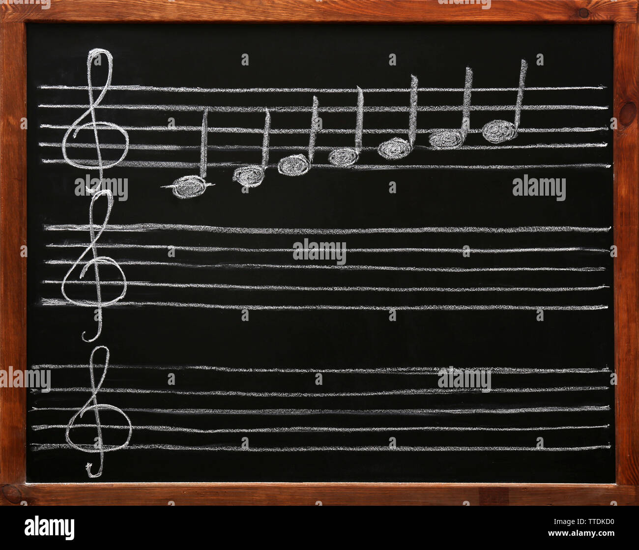 Blackboard with musical notes, close-up Stock Photo - Alamy