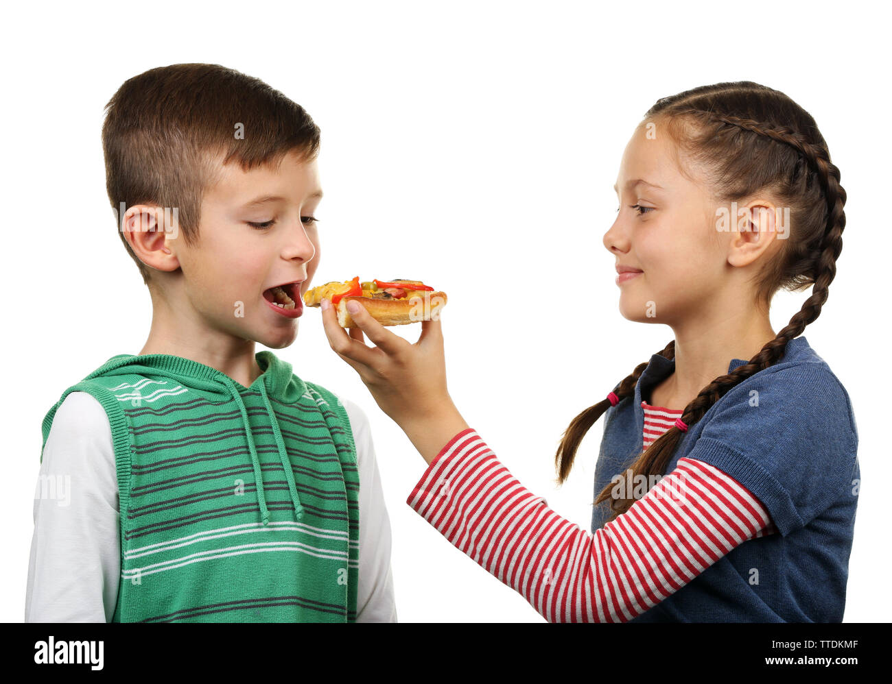 Children eating unhealthy food home Cut Out Stock Images & Pictures - Alamy