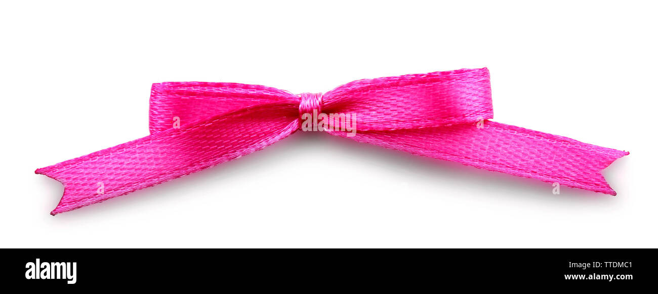 Beautiful pink bow isolated on white background Stock Photo - Alamy