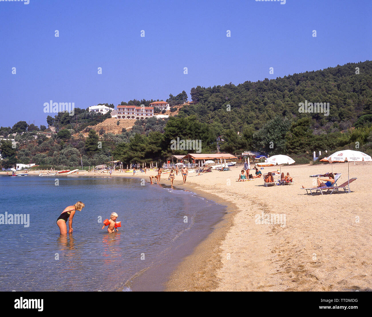 Troulos Beach, Skiathos, The Sporades, Thessaly, Greece Stock Photo - Alamy