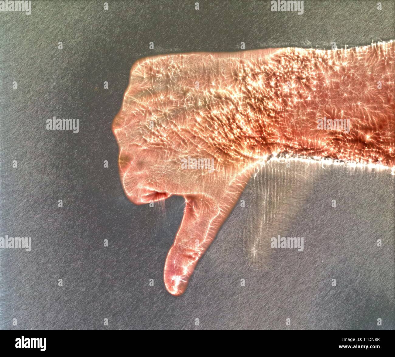 Kirlian aura photography of a glowing human male hand showing different ...