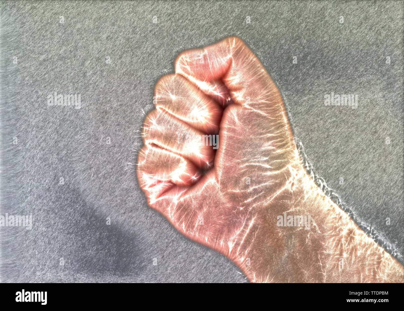 Kirlian aura photography of a glowing human male hand showing different ...