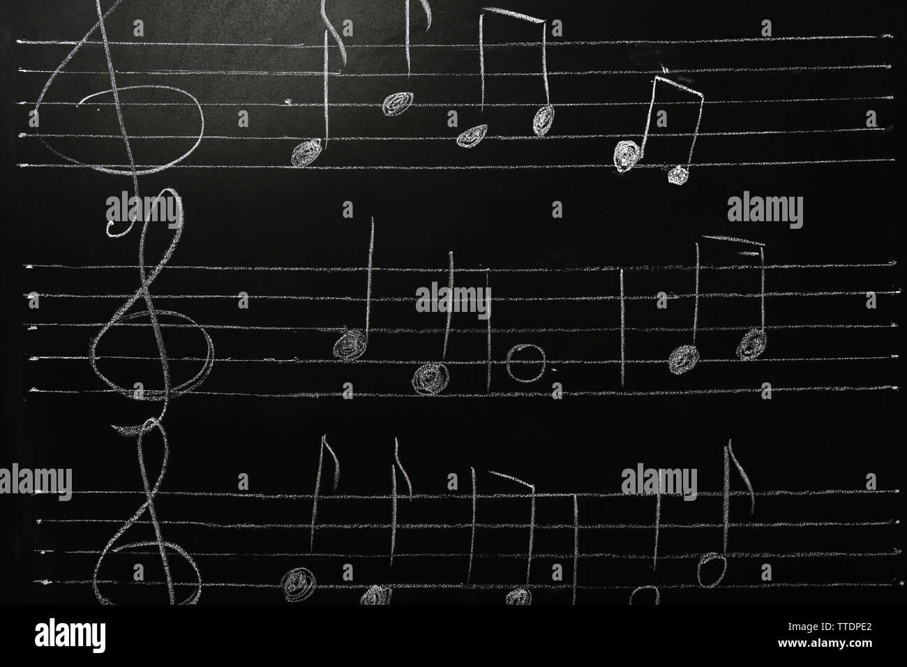 A blackboard with musical notes on the wall in the classroom Stock ...