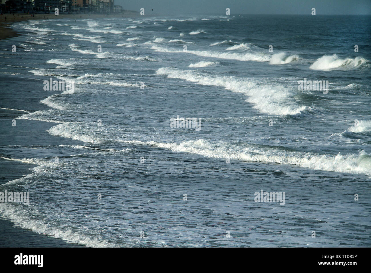 Waves approaching the shore in Ocean City, Maryland, USA Stock Photo ...