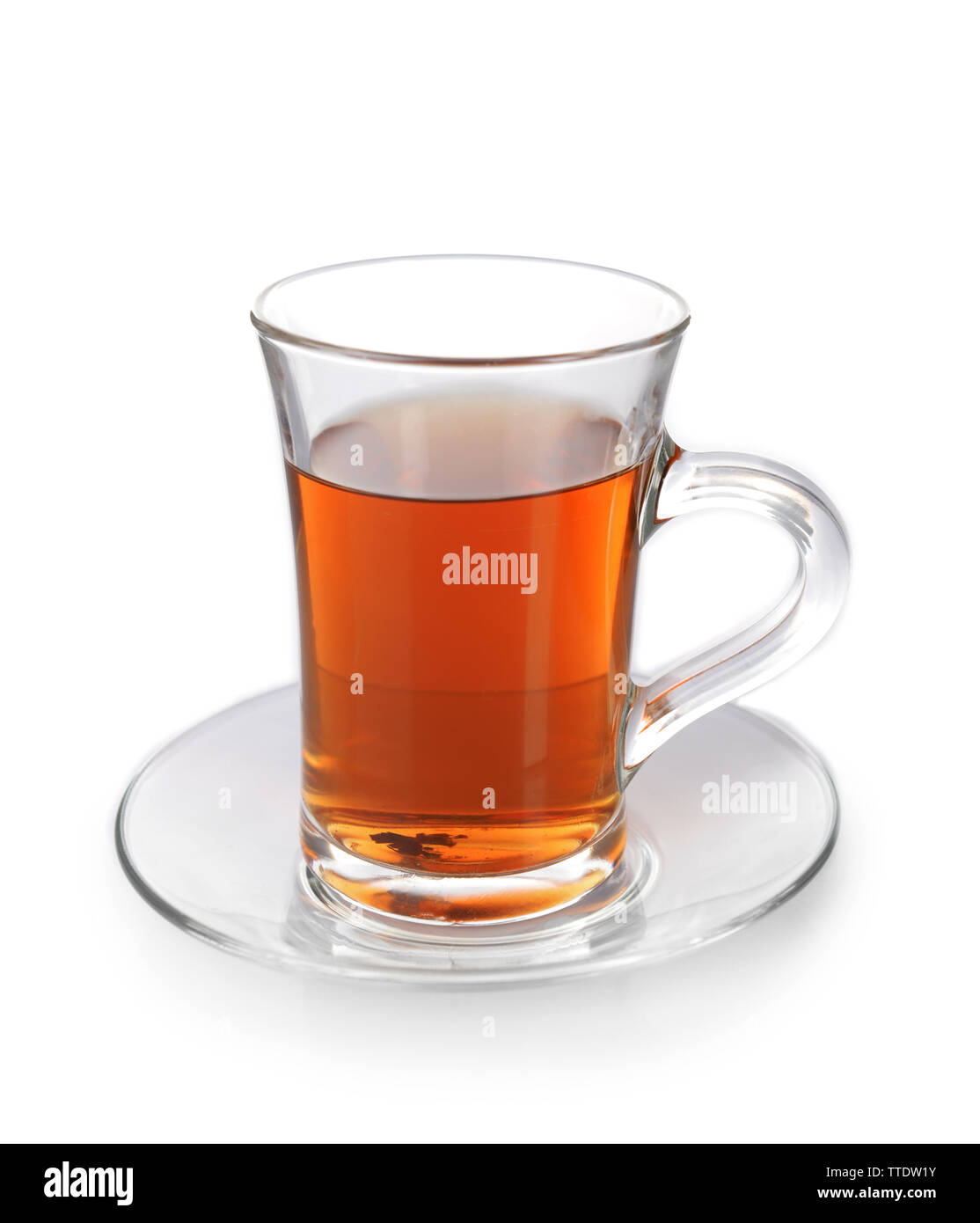 Glass cup of tea isolated on white background Stock Photo - Alamy