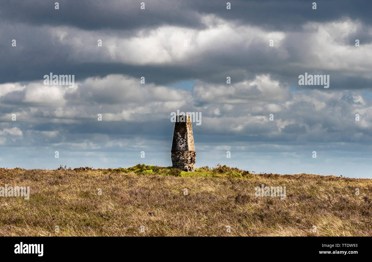 Trig point on top of Wolftrap Mountain, Slieve Bloom Mountains, County ...