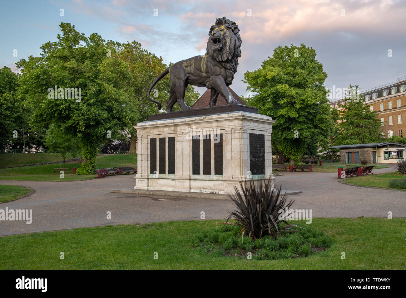 Maiwand Lion. Forbury Gardens Reading Berkshire UK Stock Photo - Alamy