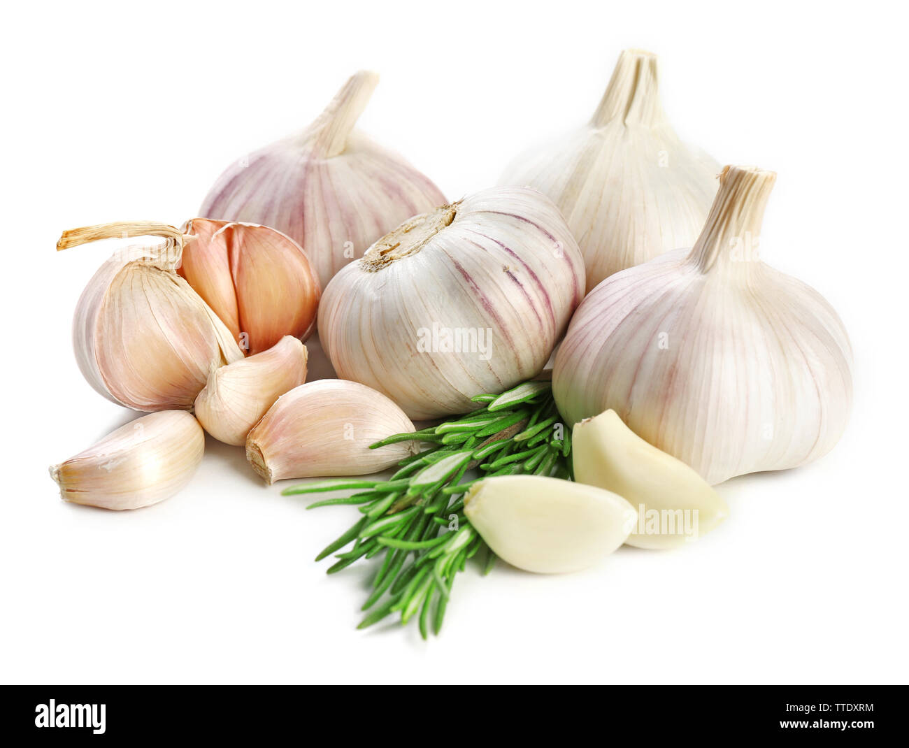 Garlic isolated on white Stock Photo - Alamy