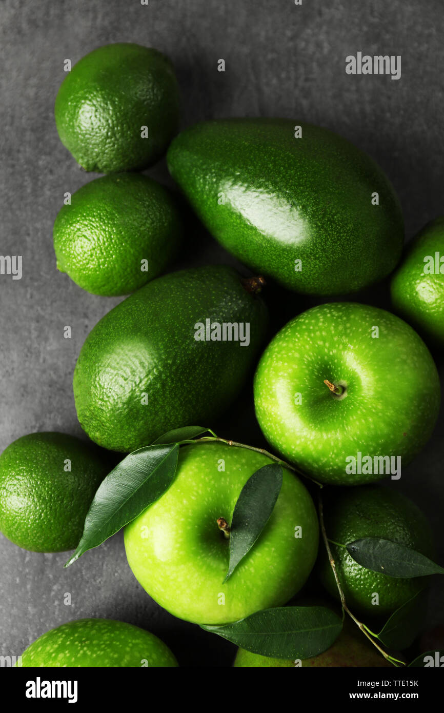 Fruits on dark grey background Stock Photo - Alamy