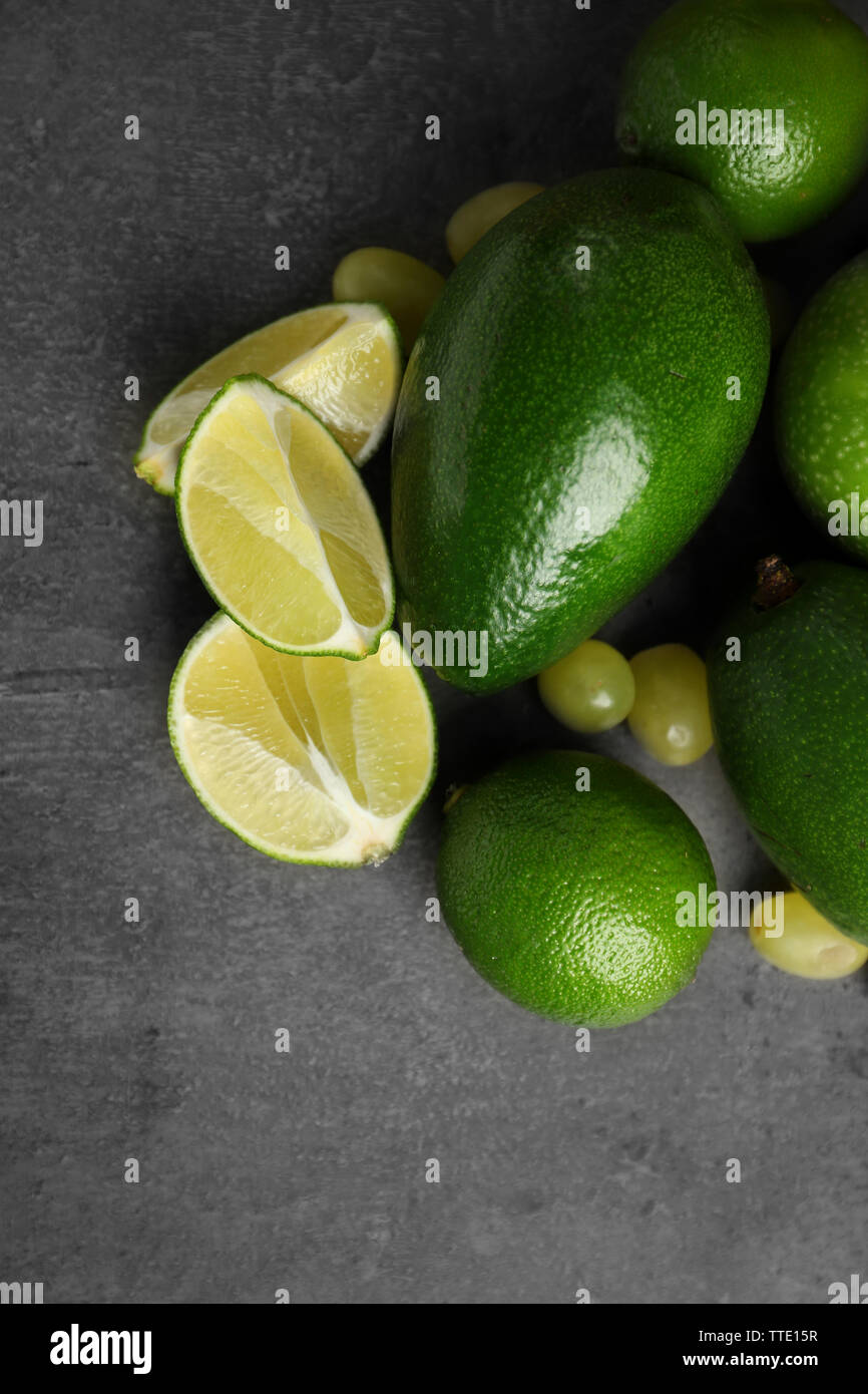 Fruits on dark grey background Stock Photo - Alamy
