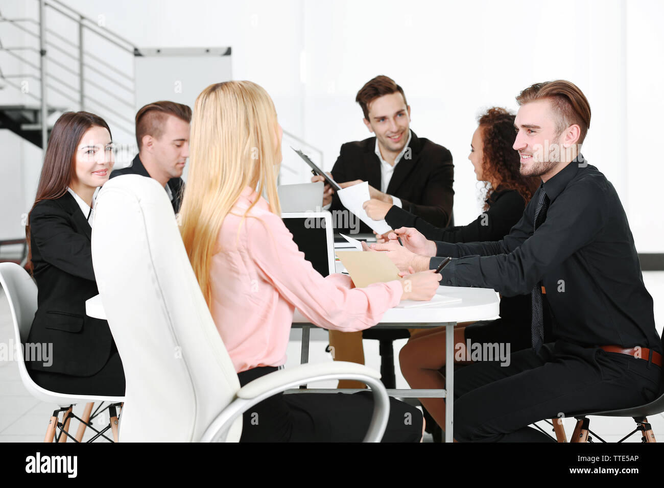 Business people working in conference room Stock Photo - Alamy