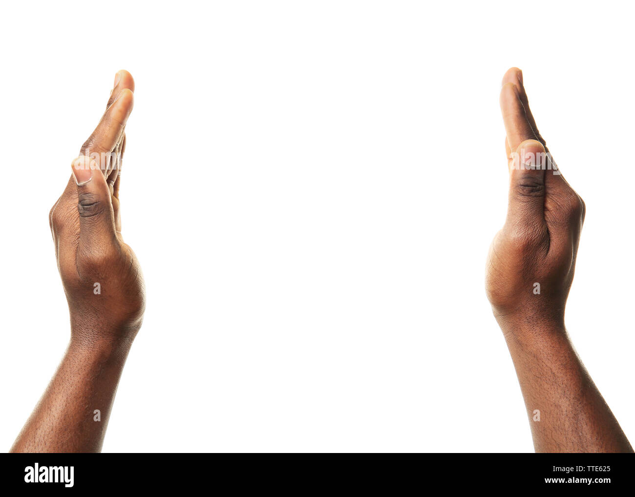 Male hands isolated on white Stock Photo - Alamy