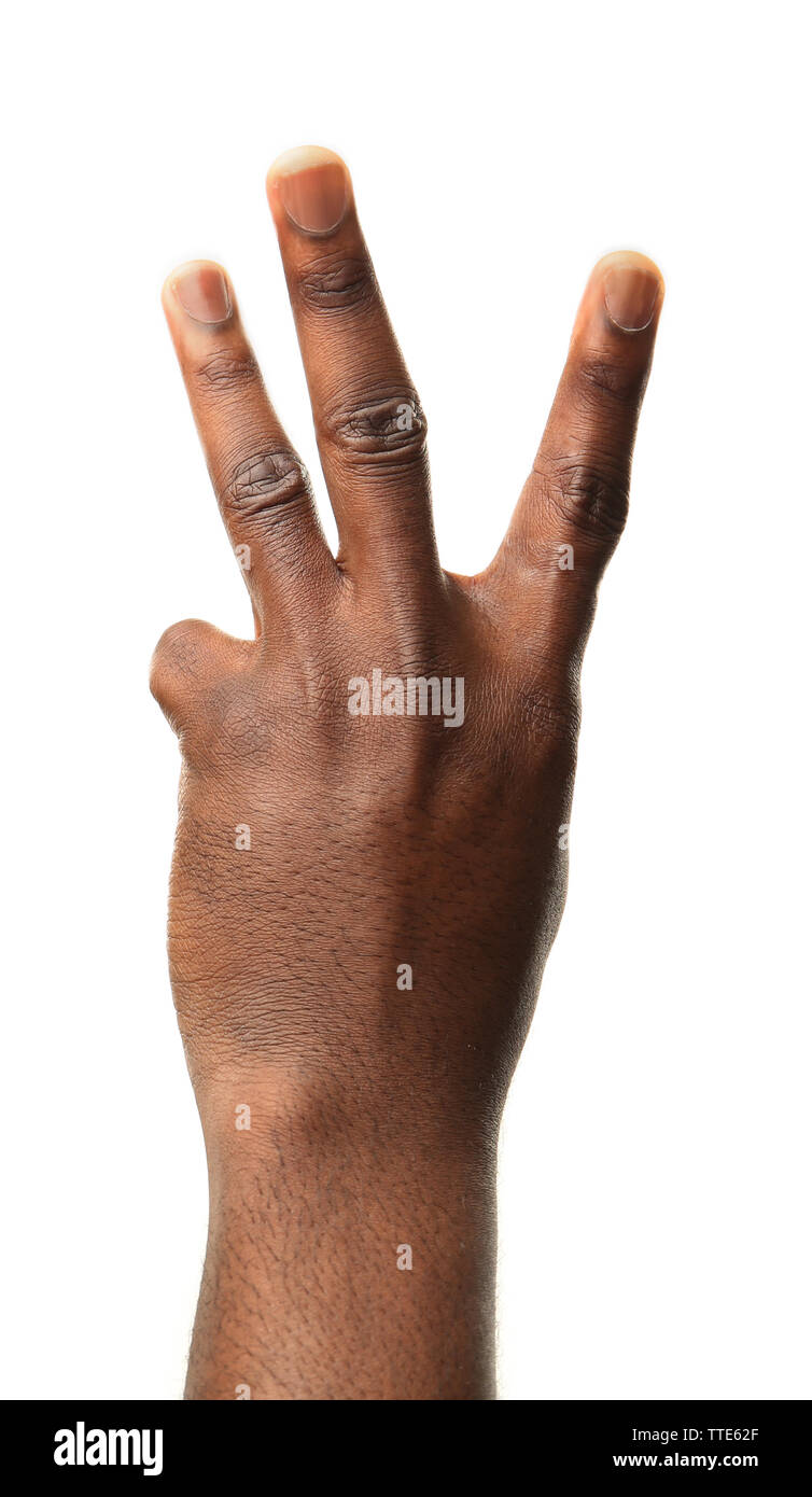 Male hand isolated on white Stock Photo - Alamy