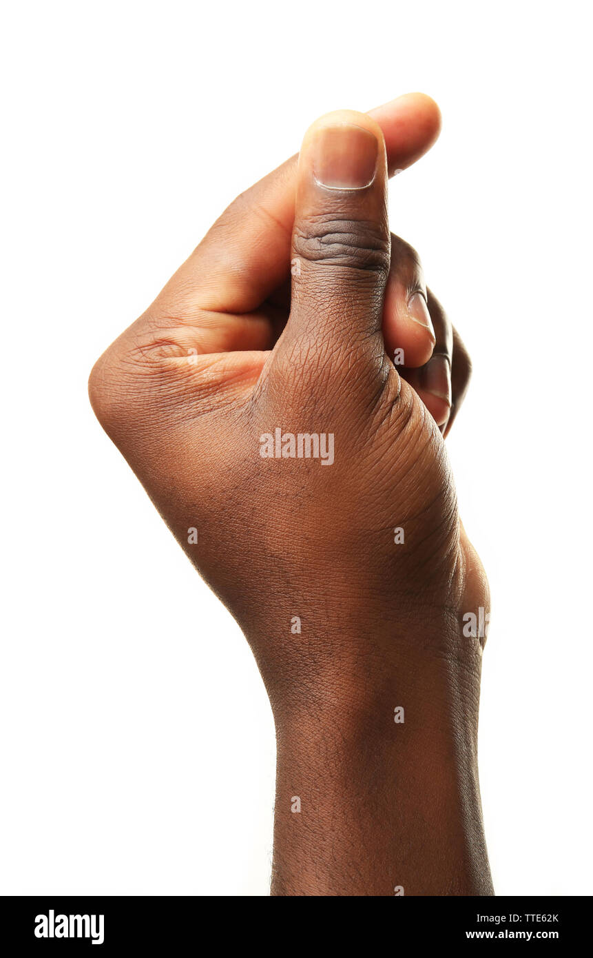 Male hand isolated on white Stock Photo - Alamy