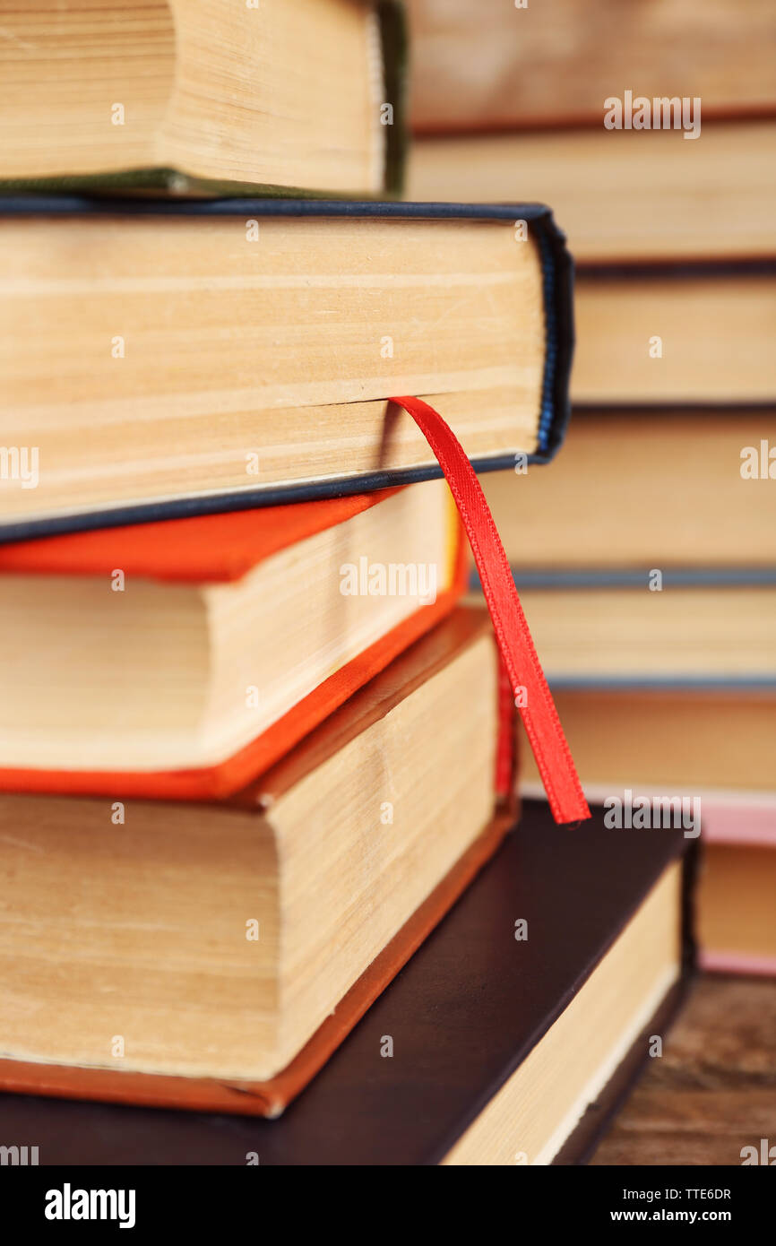 Pile of books, close-up Stock Photo - Alamy
