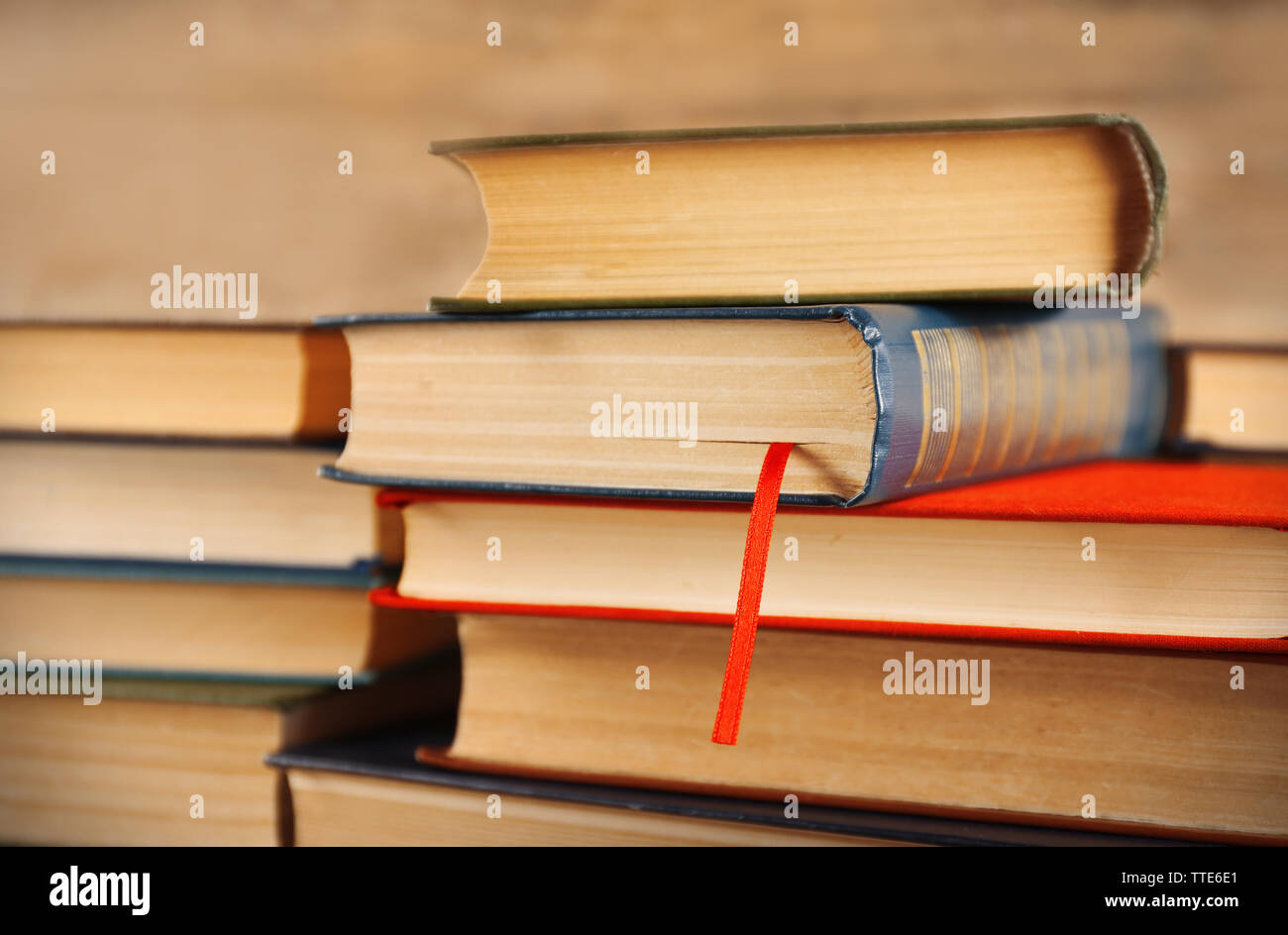 Pile of books, close-up Stock Photo - Alamy