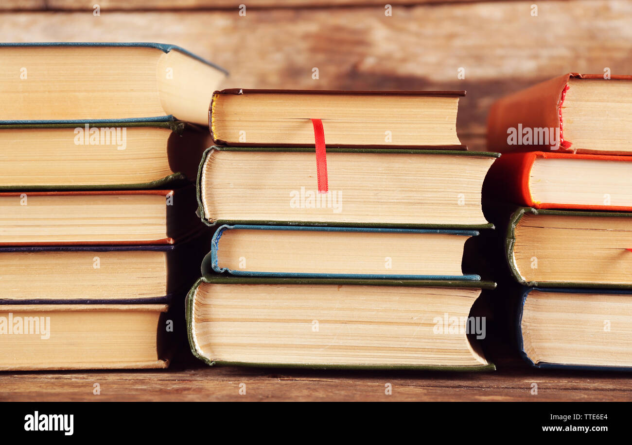 Pile of books, close-up Stock Photo - Alamy