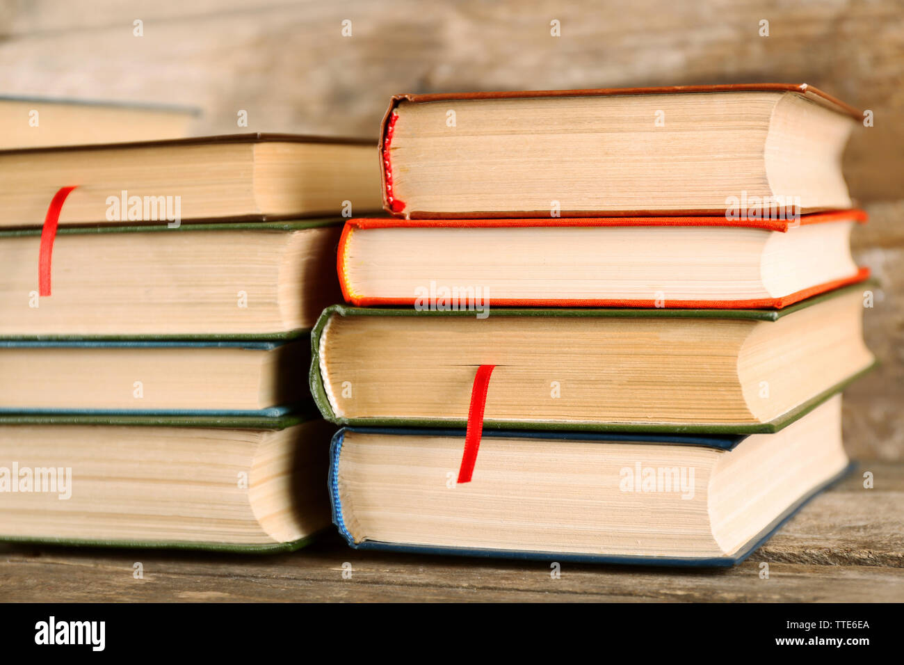 Pile of books, close-up Stock Photo - Alamy