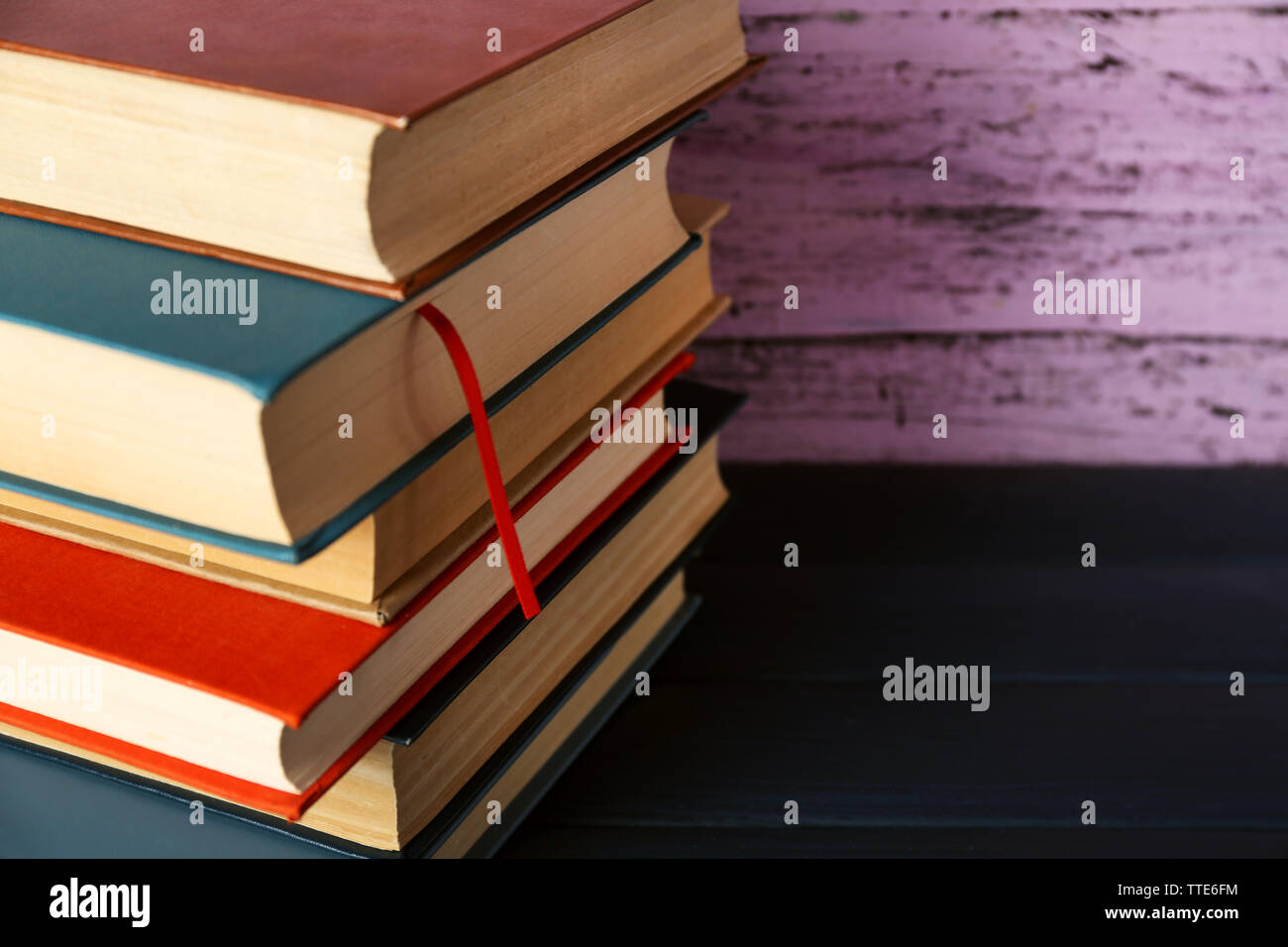 Pile of books, close-up Stock Photo - Alamy