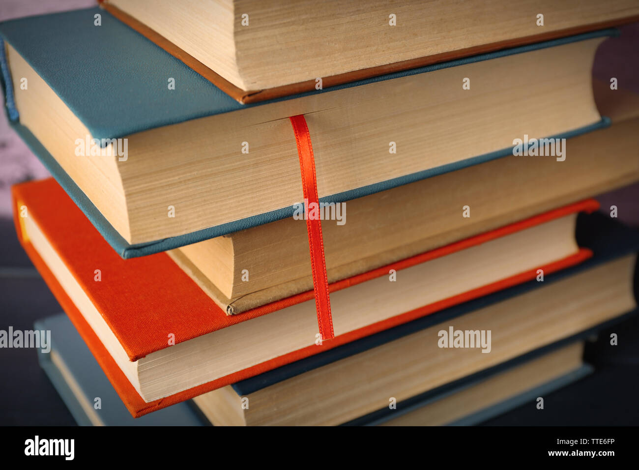 Pile of books, close-up Stock Photo - Alamy