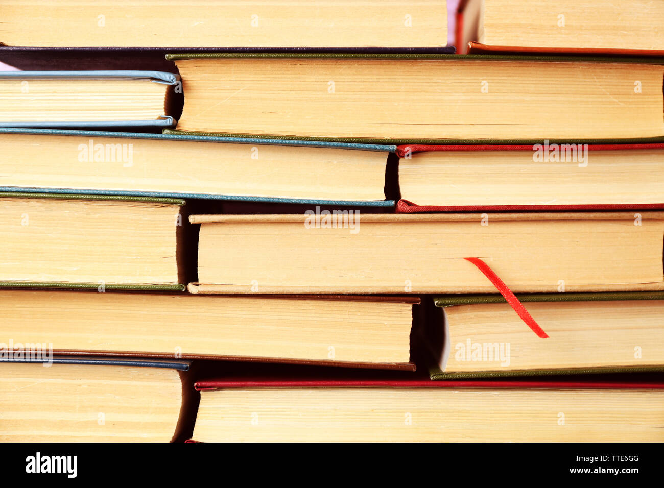 Pile of books, close-up Stock Photo - Alamy