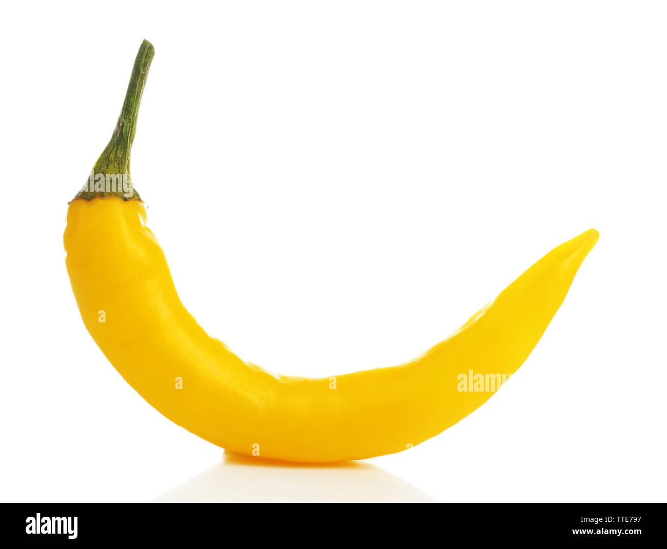 Yellow chili pepper isolated on white Stock Photo - Alamy