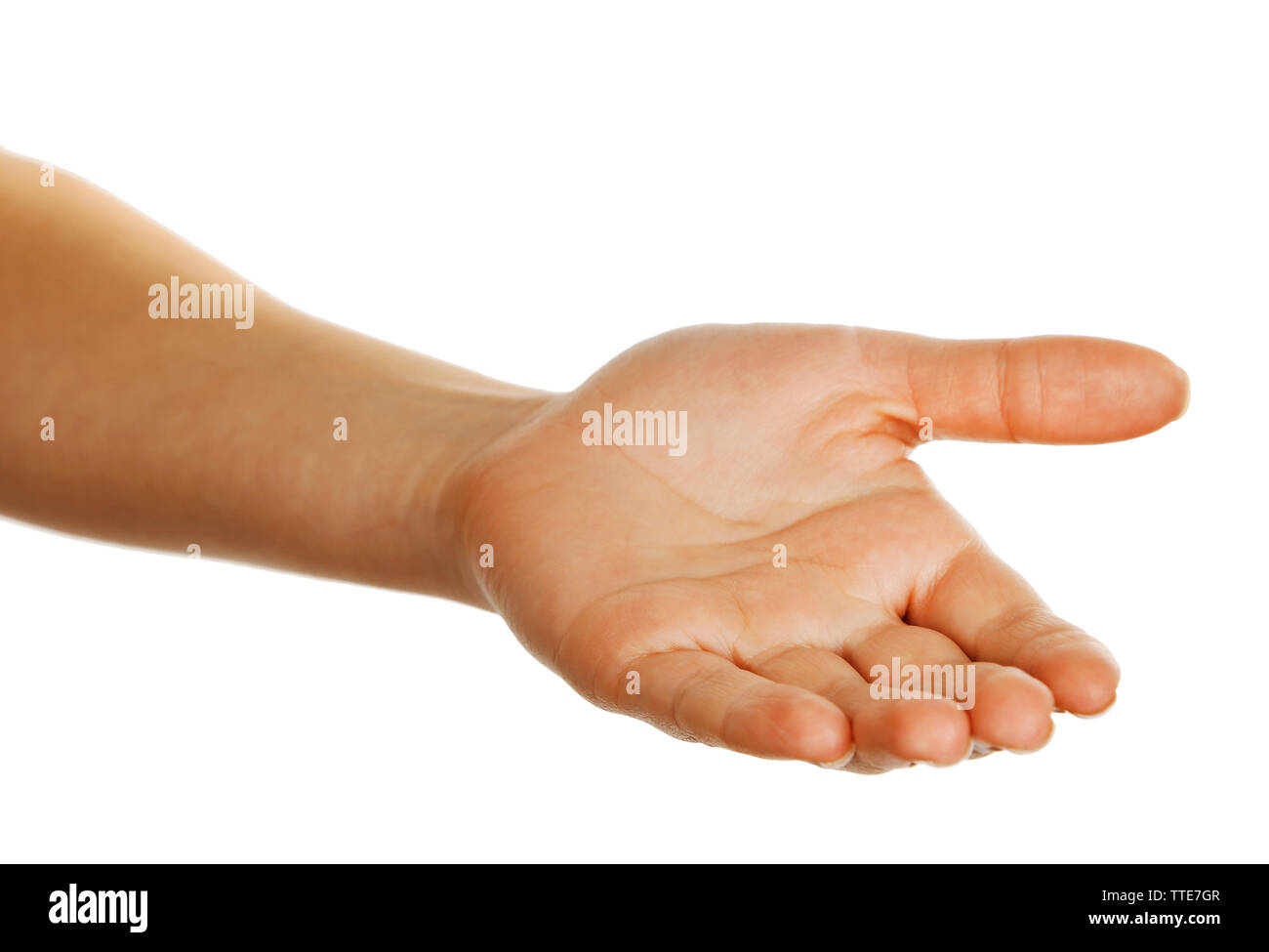 Woman hand isolated on white background Stock Photo - Alamy