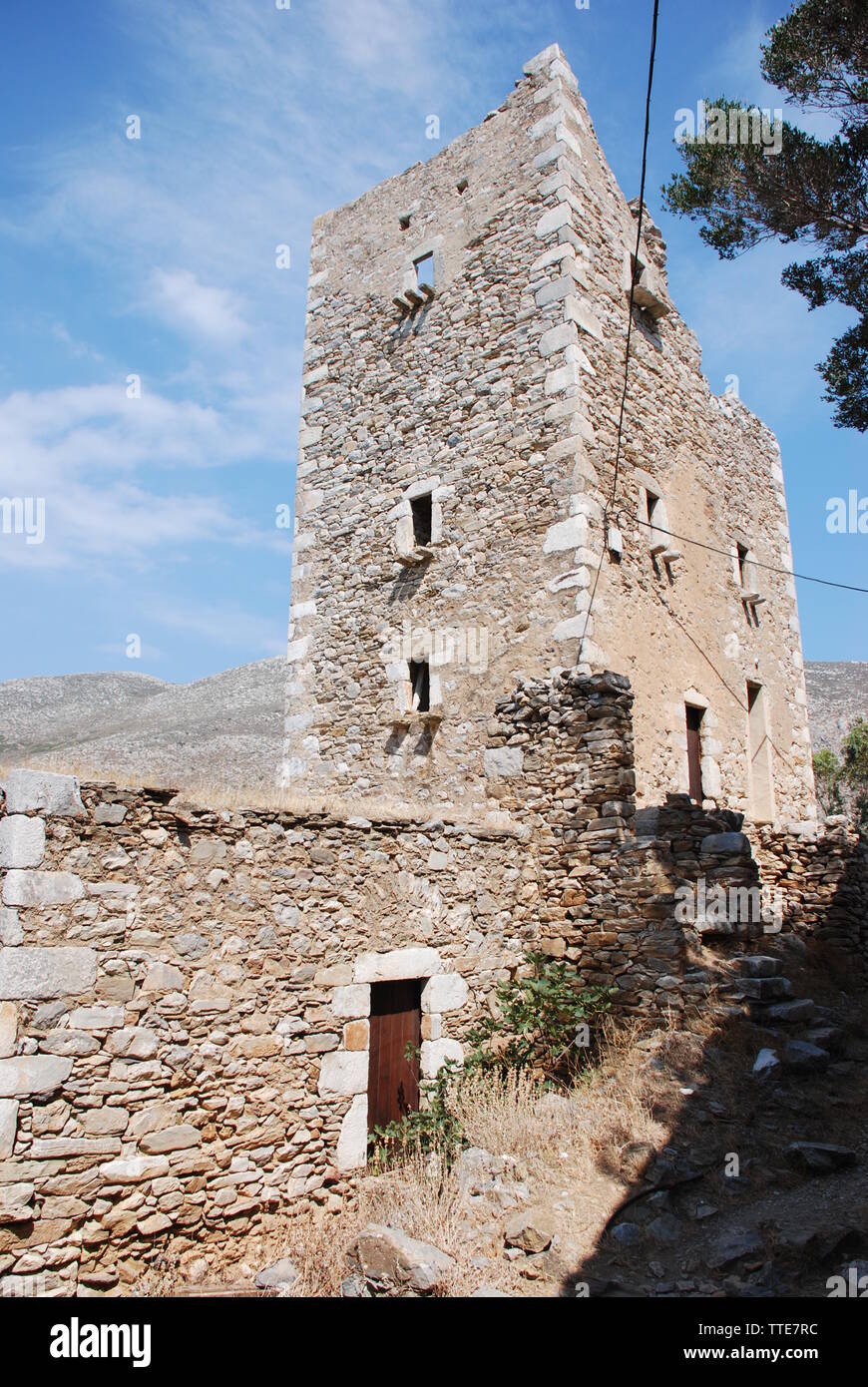Vathia citadel at Mani region at the Peloponnese in Greece. Summer 2018 ...
