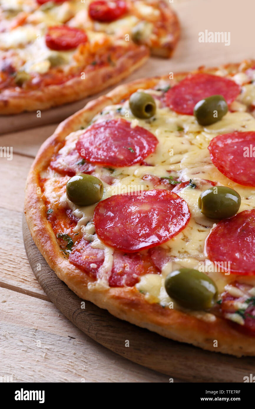 Delicious tasty pizza, closeup Stock Photo - Alamy