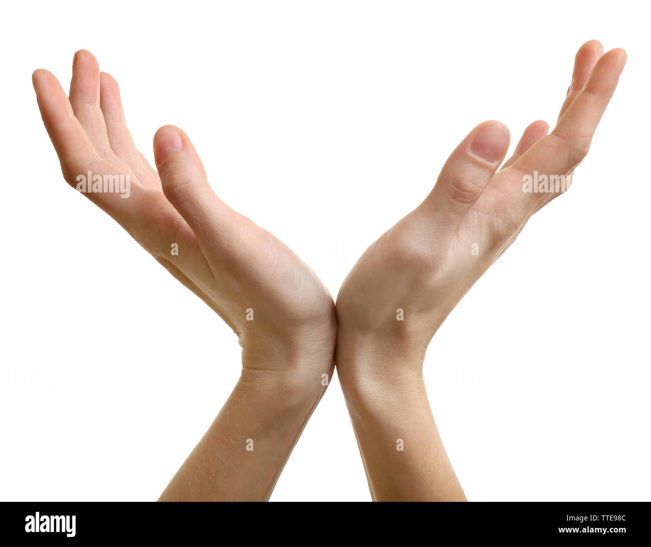 Two hands, isolated on white Stock Photo - Alamy