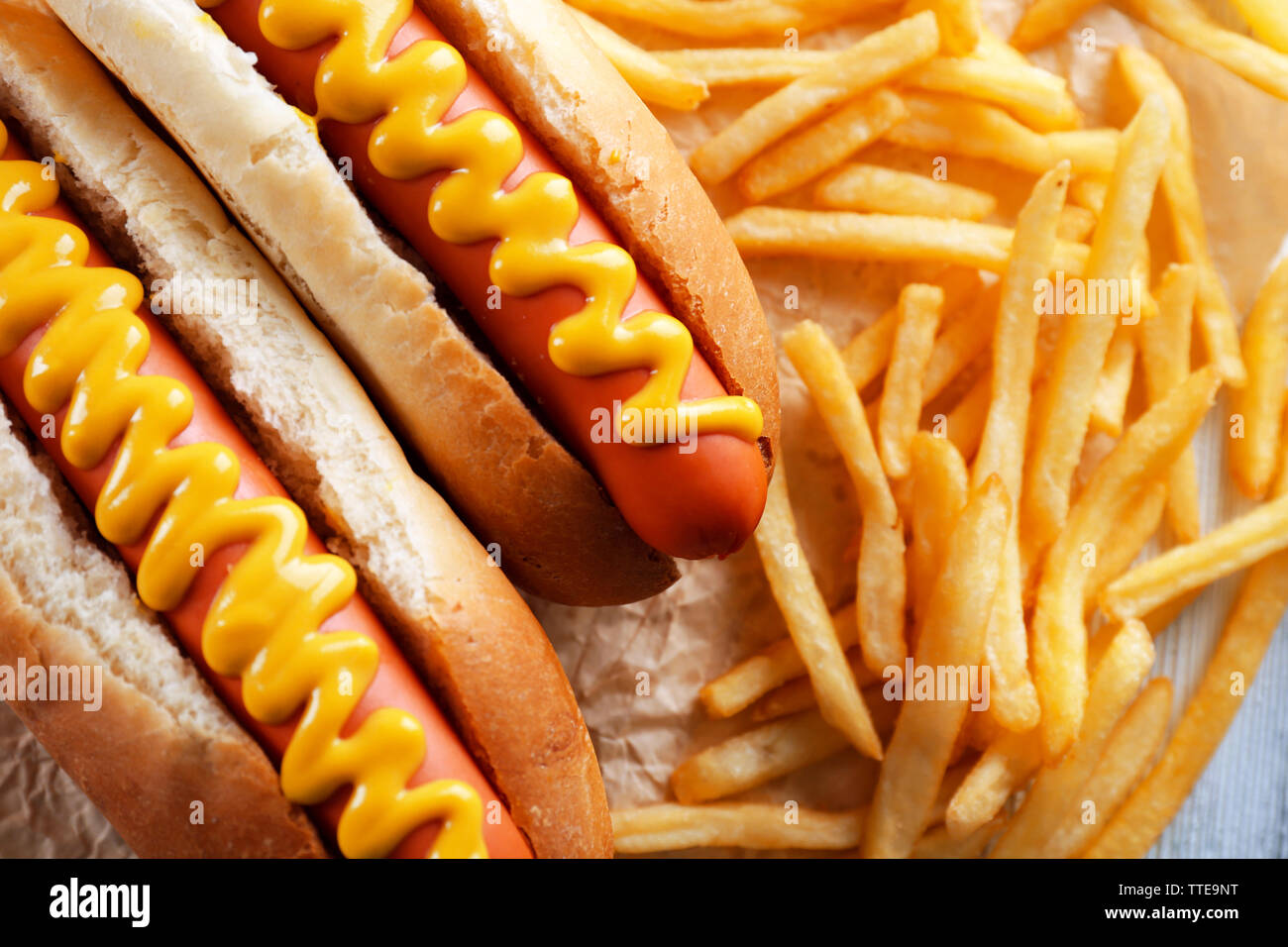 Hot dogs potatoes mustard hi-res stock photography and images - Alamy