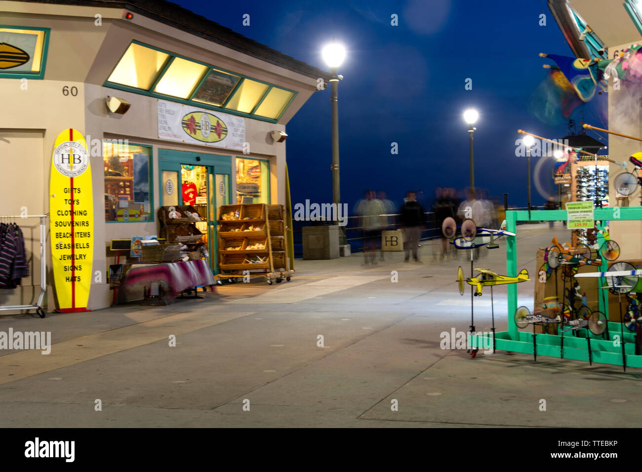 Huntington Beach, CA / USA - March 25, 2019: Ghostly images of people ...