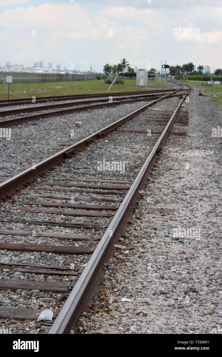 A couple of pictures of rail tracks near Miami International Airport ...