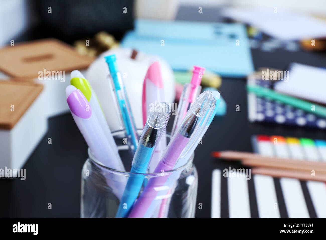 Color pencil set in glass hi-res stock photography and images - Alamy