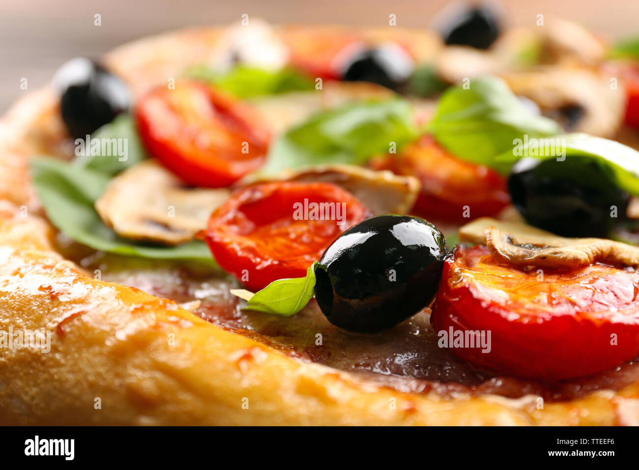 Delicious tasty pizza, closeup Stock Photo - Alamy