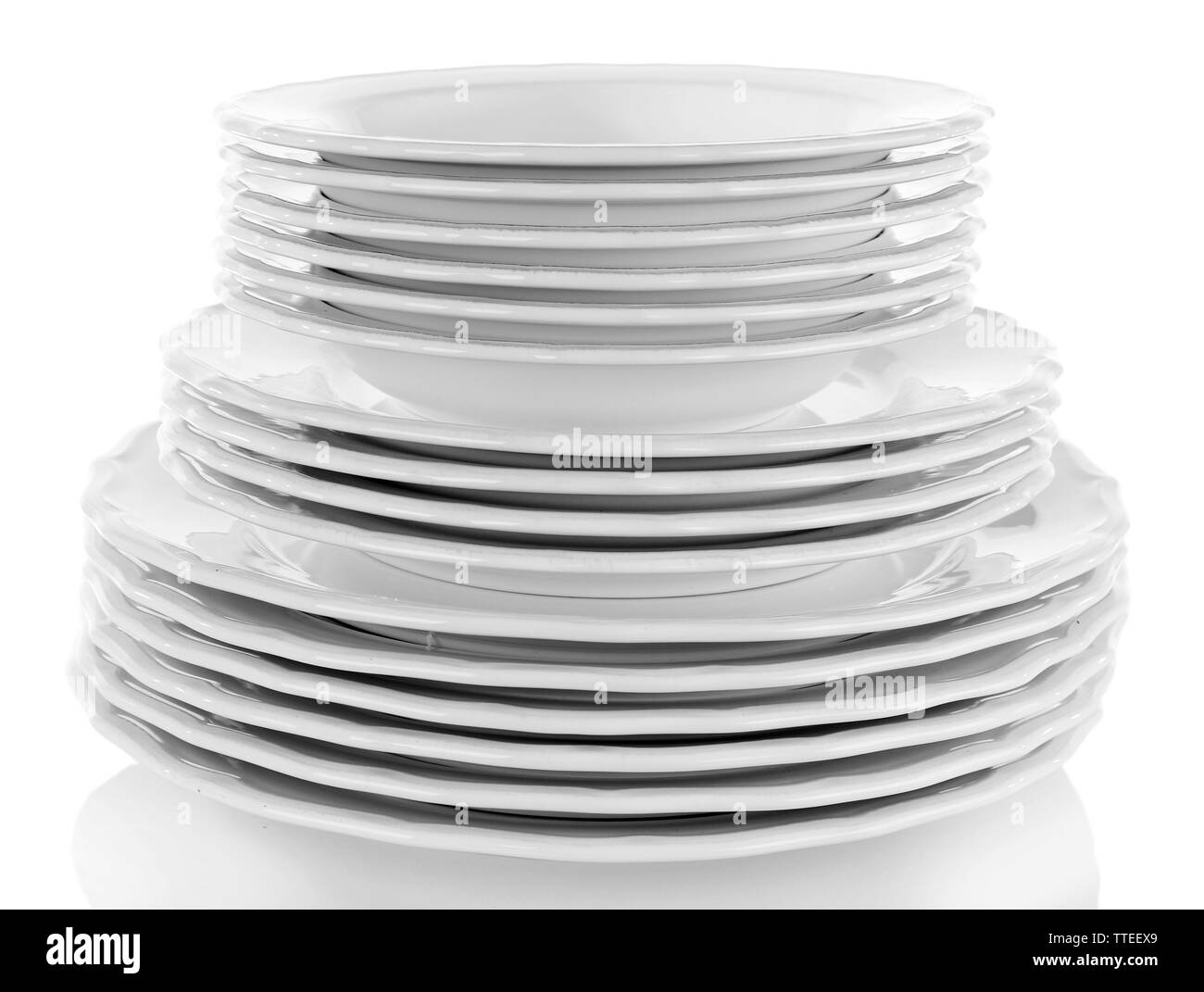Stack of dishes Black and White Stock Photos & Images - Alamy
