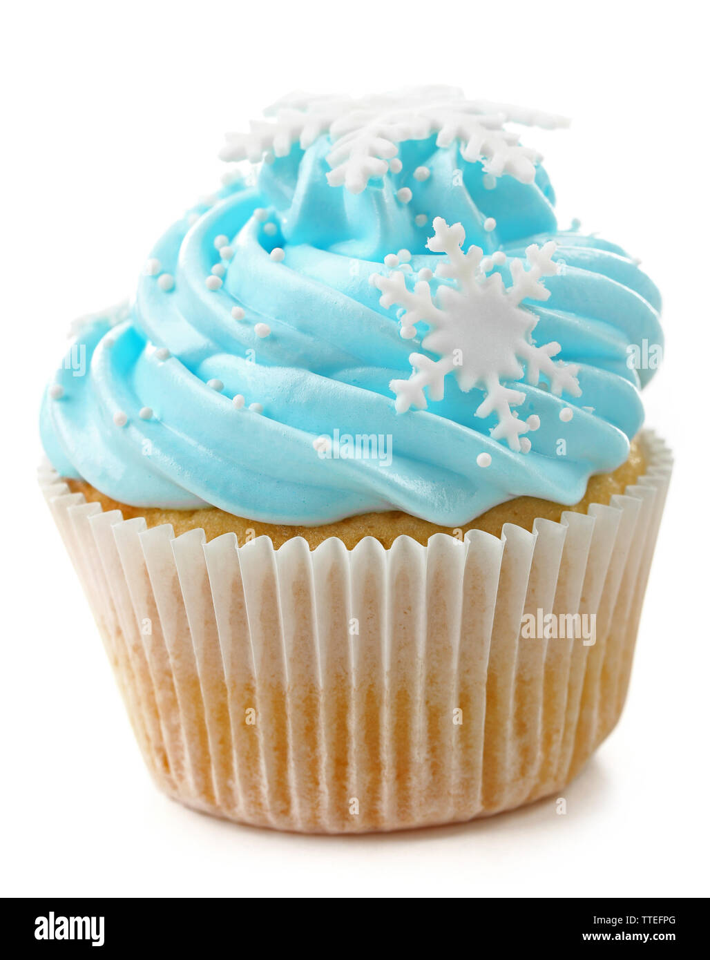 Blue cupcake isolated on white Stock Photo - Alamy