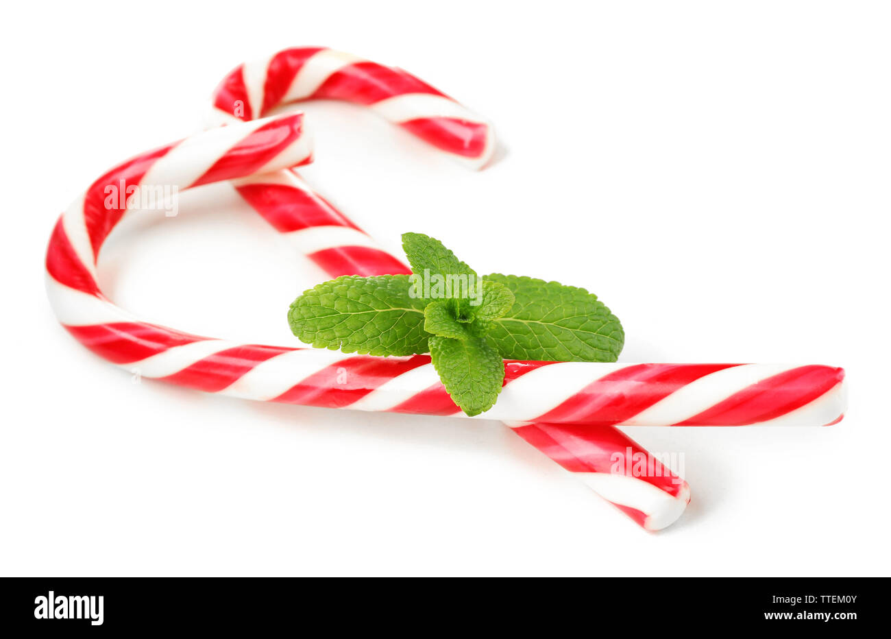 Lollipop candies with mint, isolated on white Stock Photo - Alamy