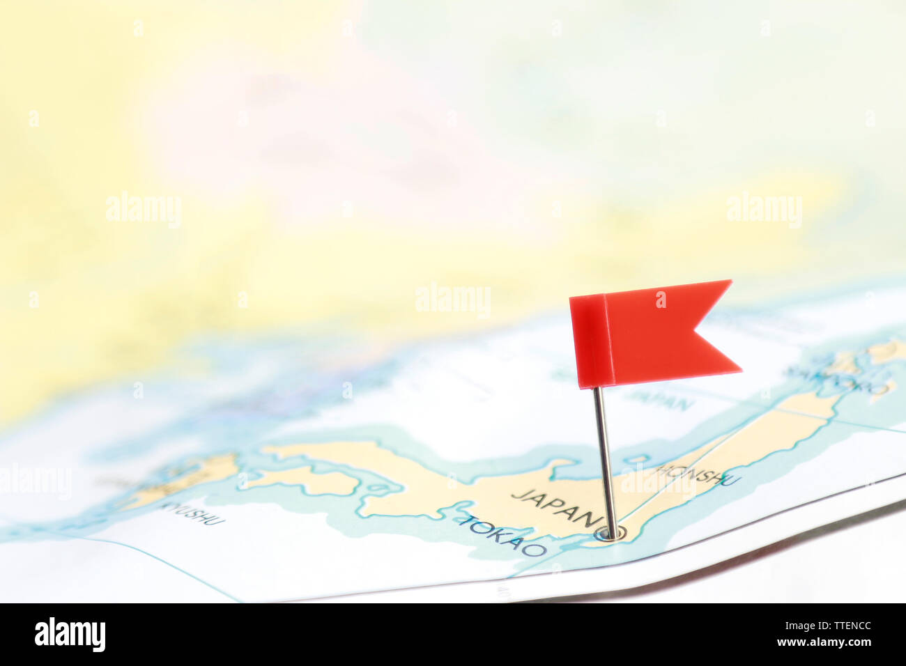 Pin flag picking on map for travelling and touring concept Stock Photo ...