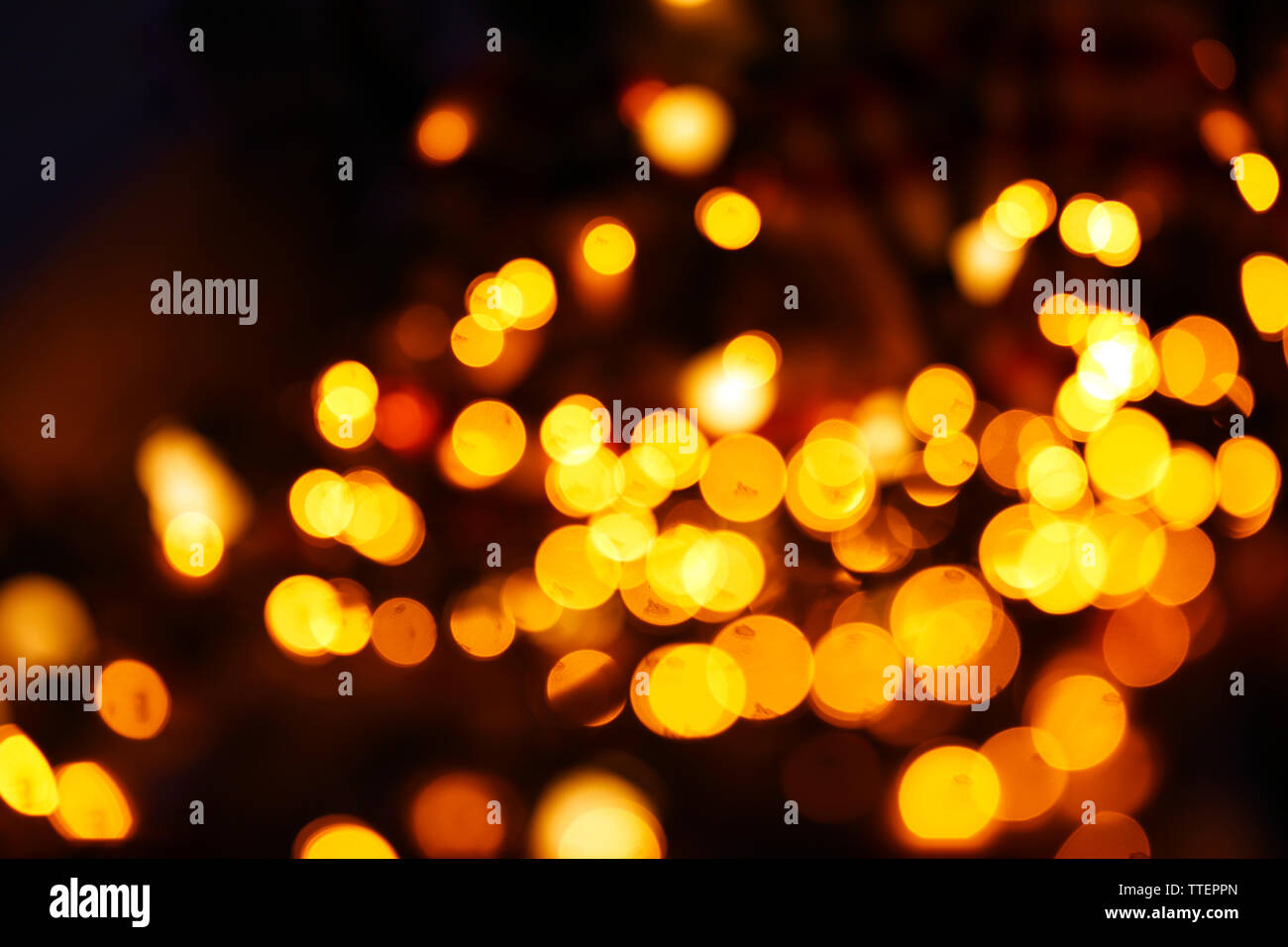 Golden Christmas lights, close up Stock Photo - Alamy