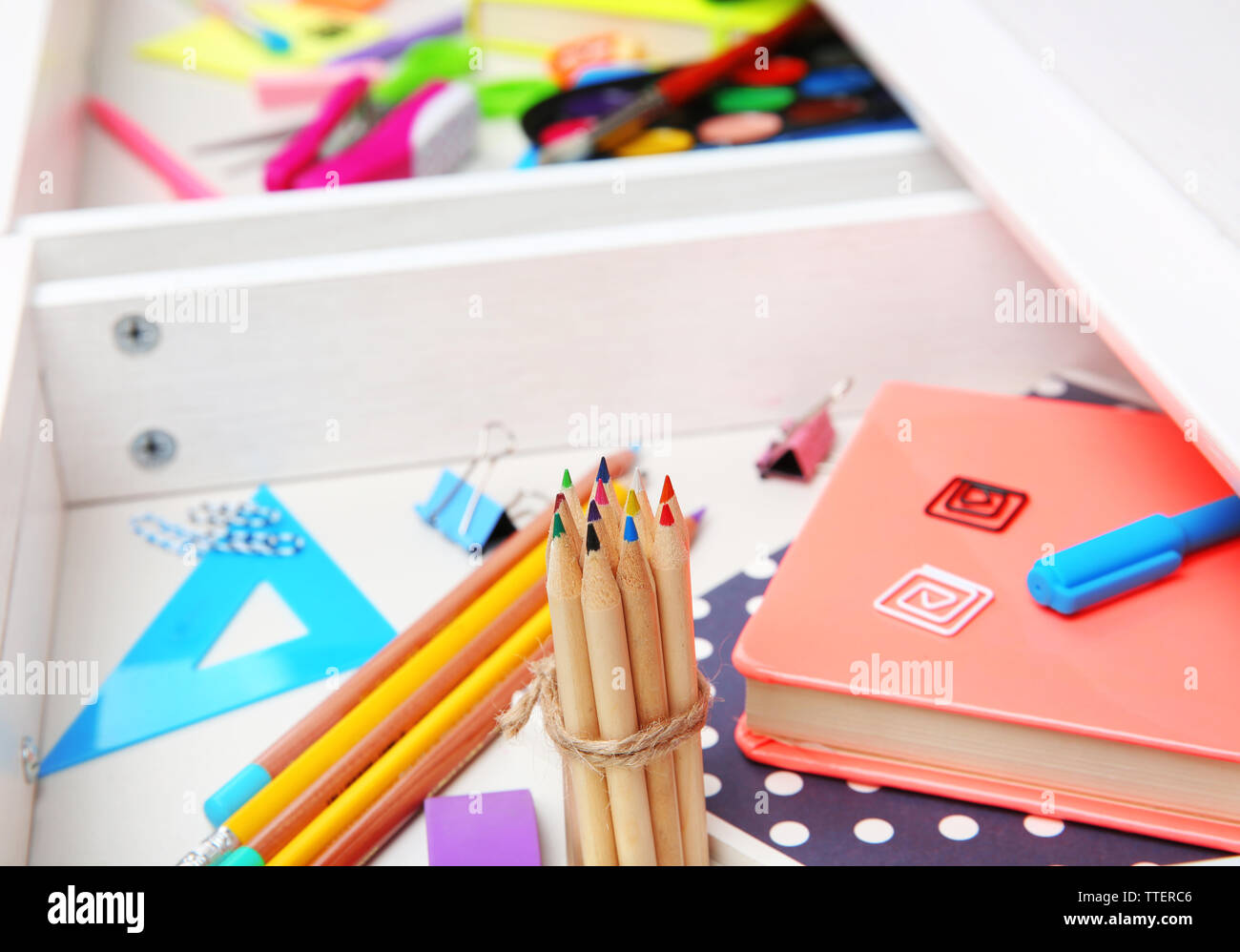 Drawing office desk wooden drawer hi-res stock photography and images ...