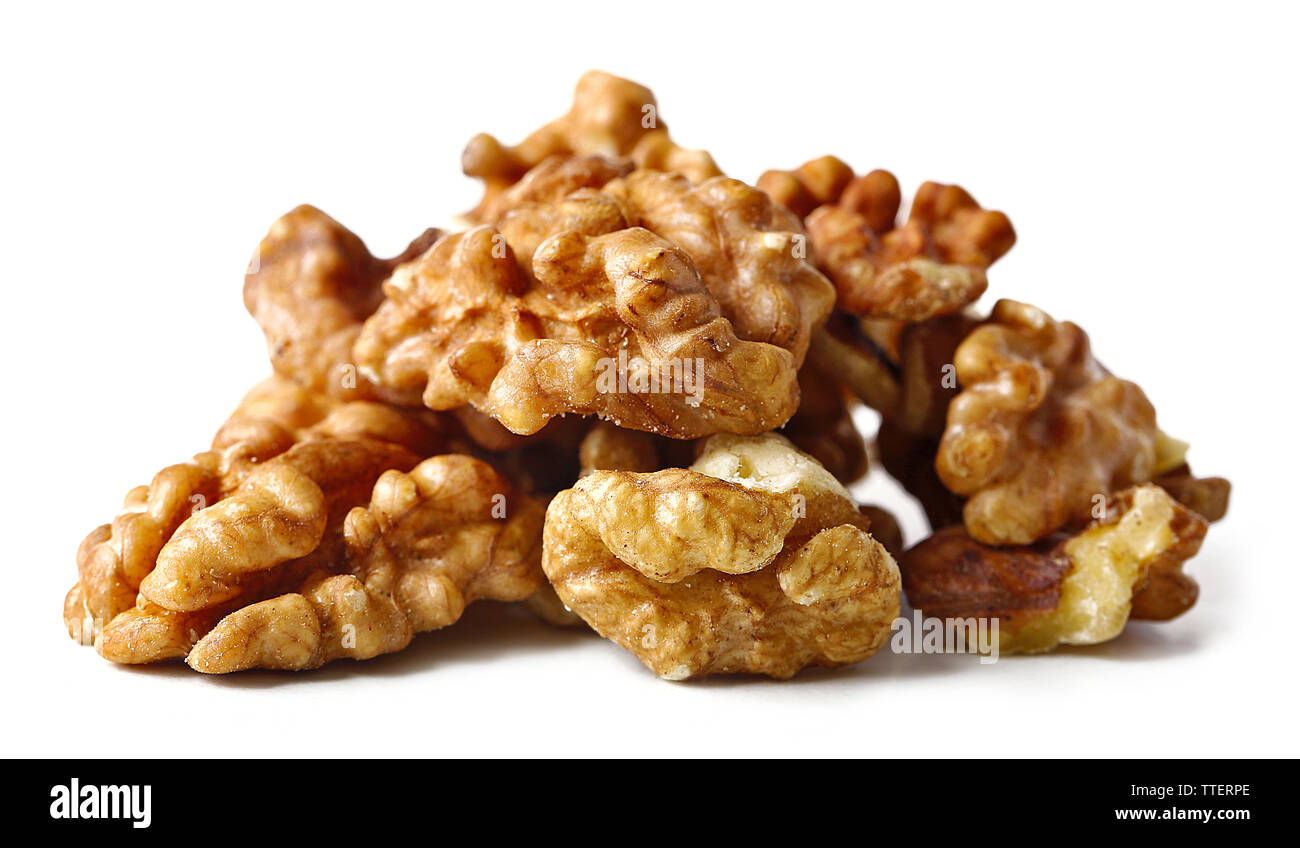 Walnut kernels, isolated on white Stock Photo - Alamy