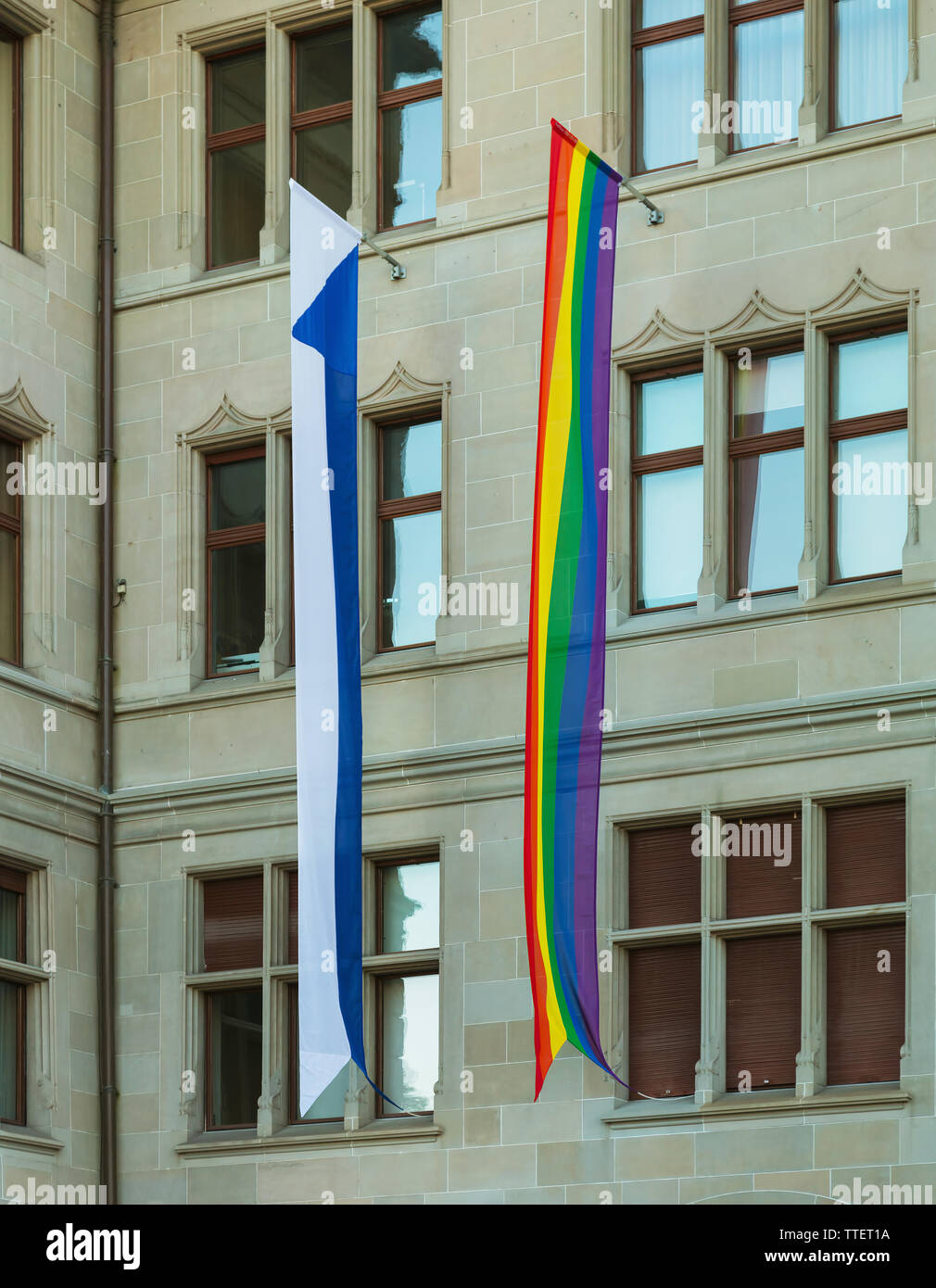 Zurich, Switzerland - June 16, 2019: facade of the Zurich City Hall ...
