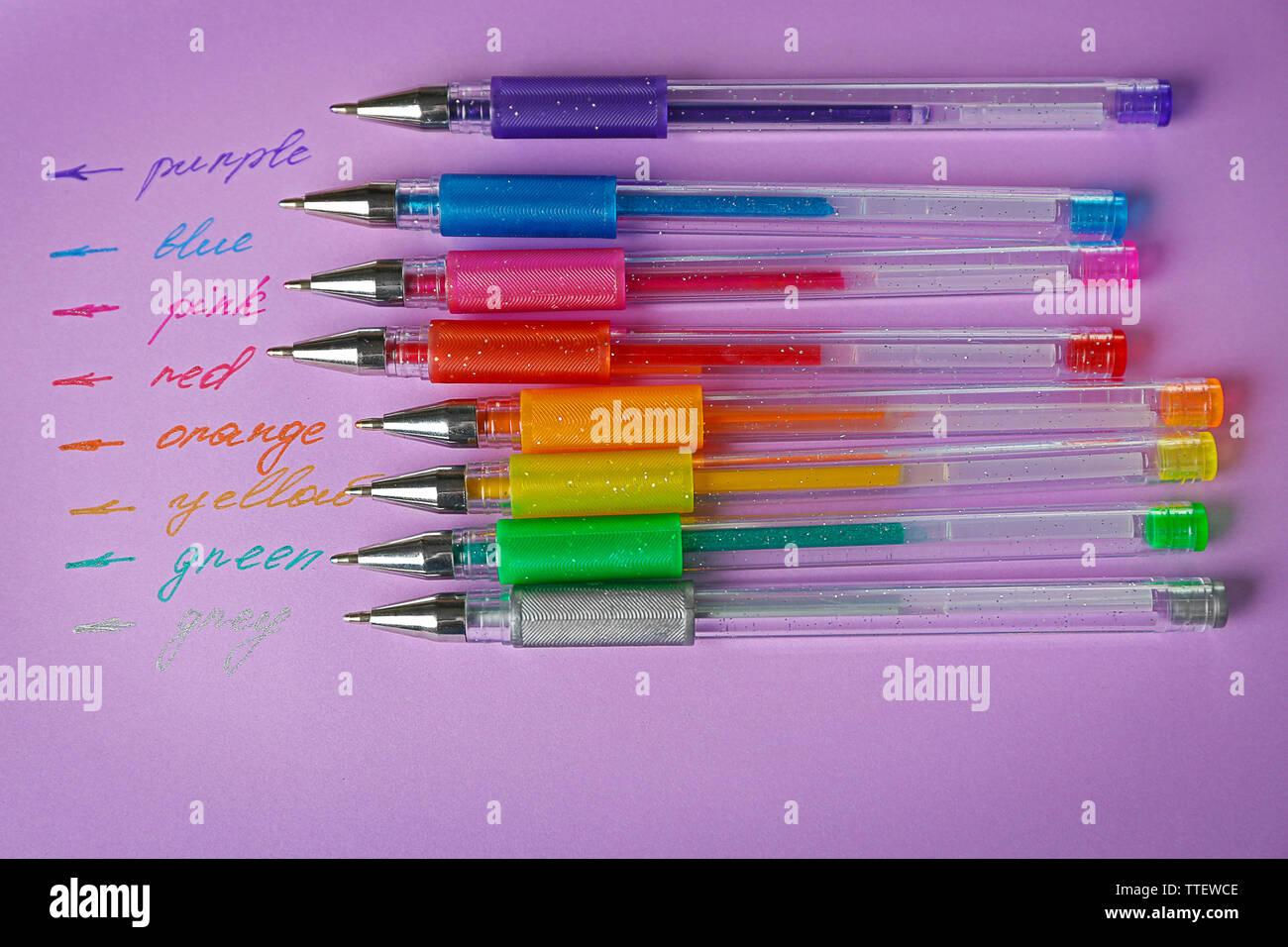 Purple ballpoint pens hi-res stock photography and images - Alamy