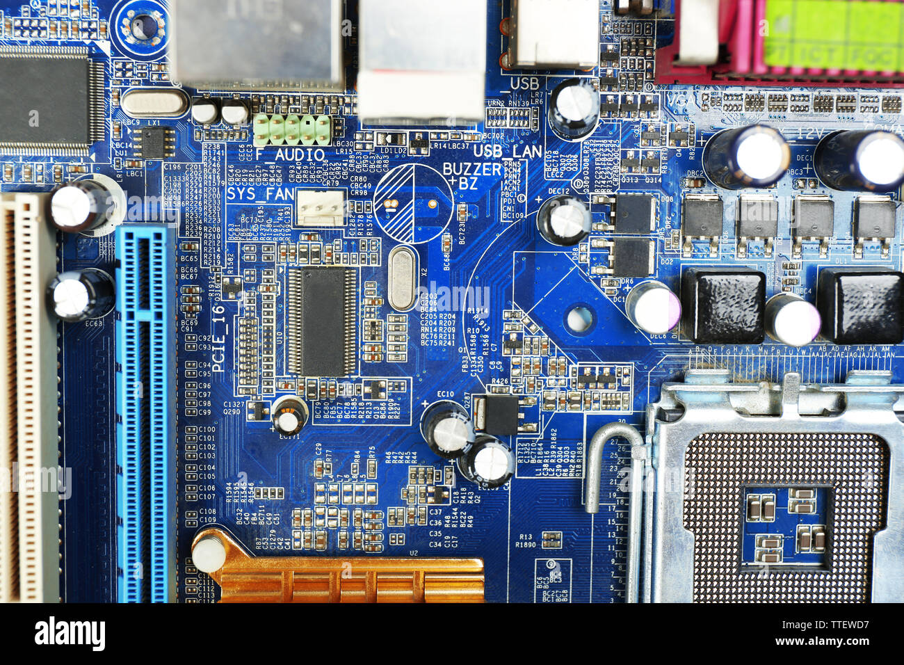 Computer motherboard, close up Stock Photo - Alamy