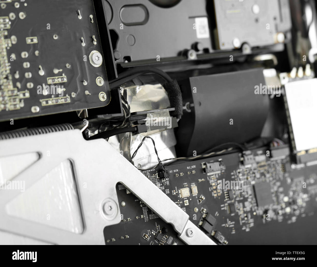 Disassembled computer monitor with internal components, close up Stock ...