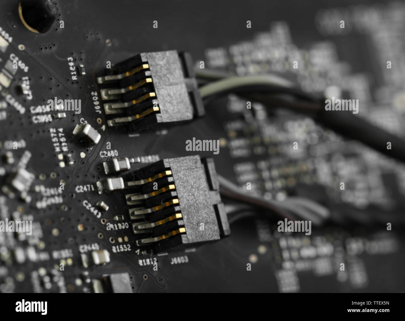 Disassembled computer monitor with internal components, close up Stock ...