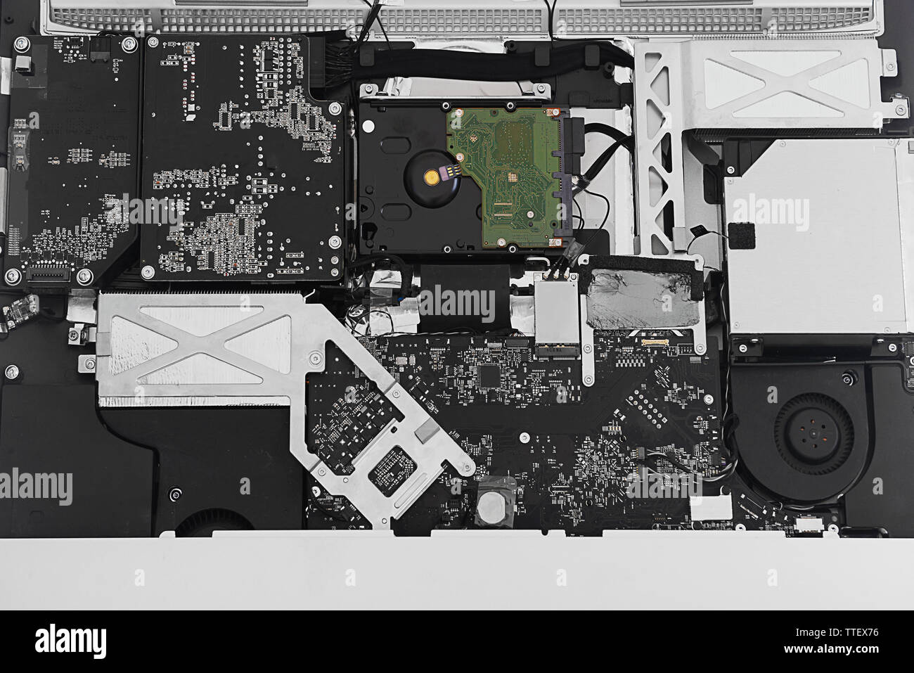 Disassembled computer monitor with internal components, close up Stock ...