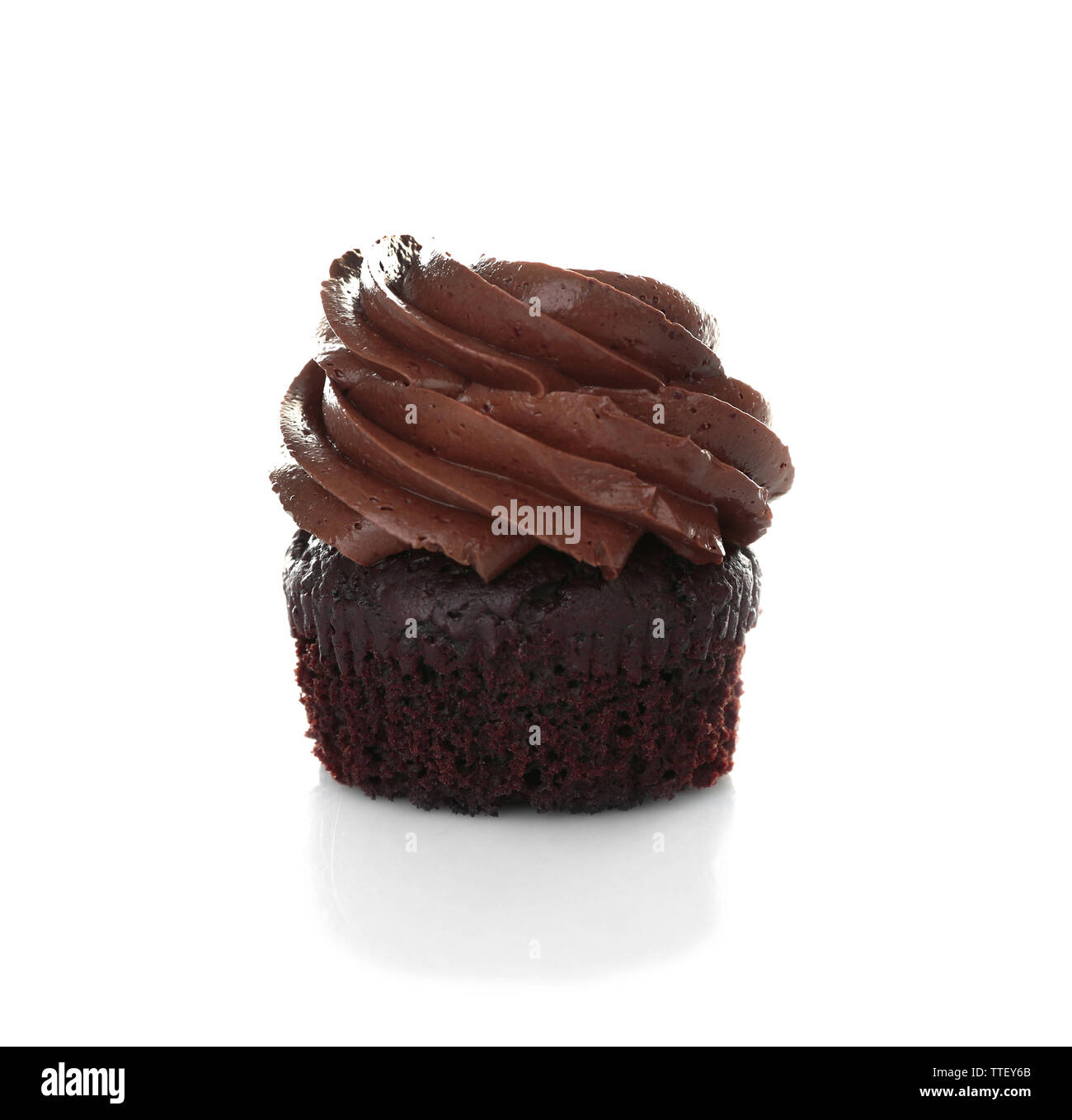 Chocolate cupcake, isolated on white Stock Photo - Alamy