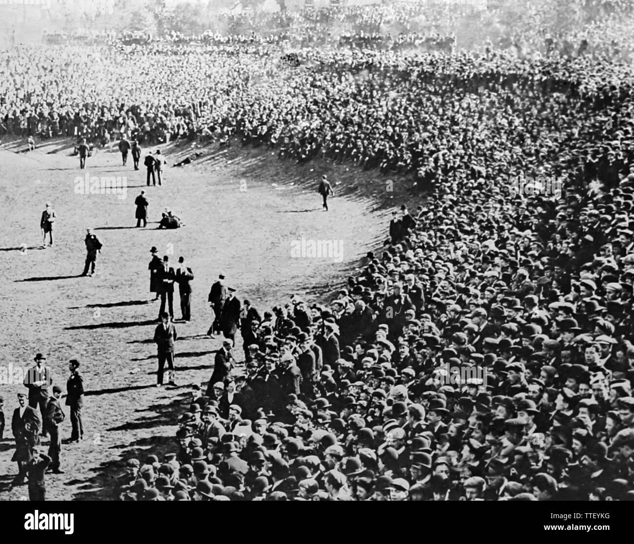 Victorian football crowd Black and White Stock Photos & Images - Alamy
